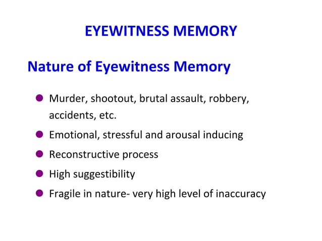 Eyewitness memory | PPT