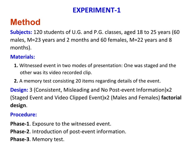 Eyewitness memory | PPT