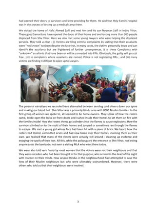 Eye witness report - Delhi Violence | PDF