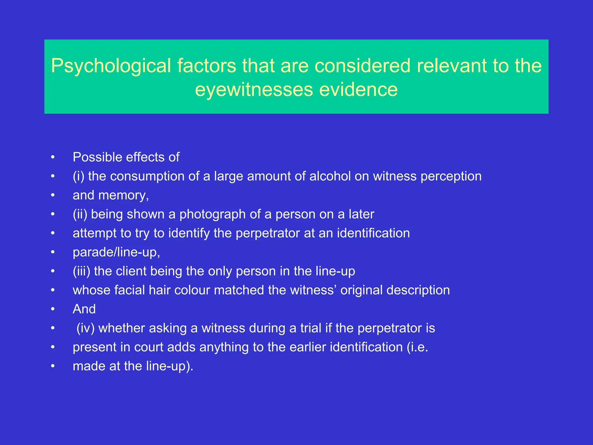 EYEWITNESS TESTIMONY.ppt criminal psychol | PPT