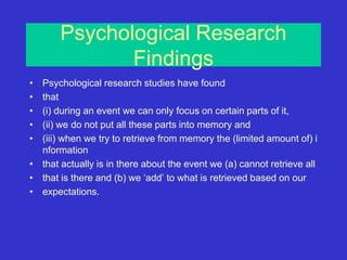 EYEWITNESS TESTIMONY.ppt criminal psychol | PPT