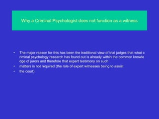 EYEWITNESS TESTIMONY.ppt criminal psychol | PPT