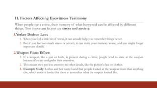 Eyewitness Testimony in forensic psychology by Dr.Otared | PPT