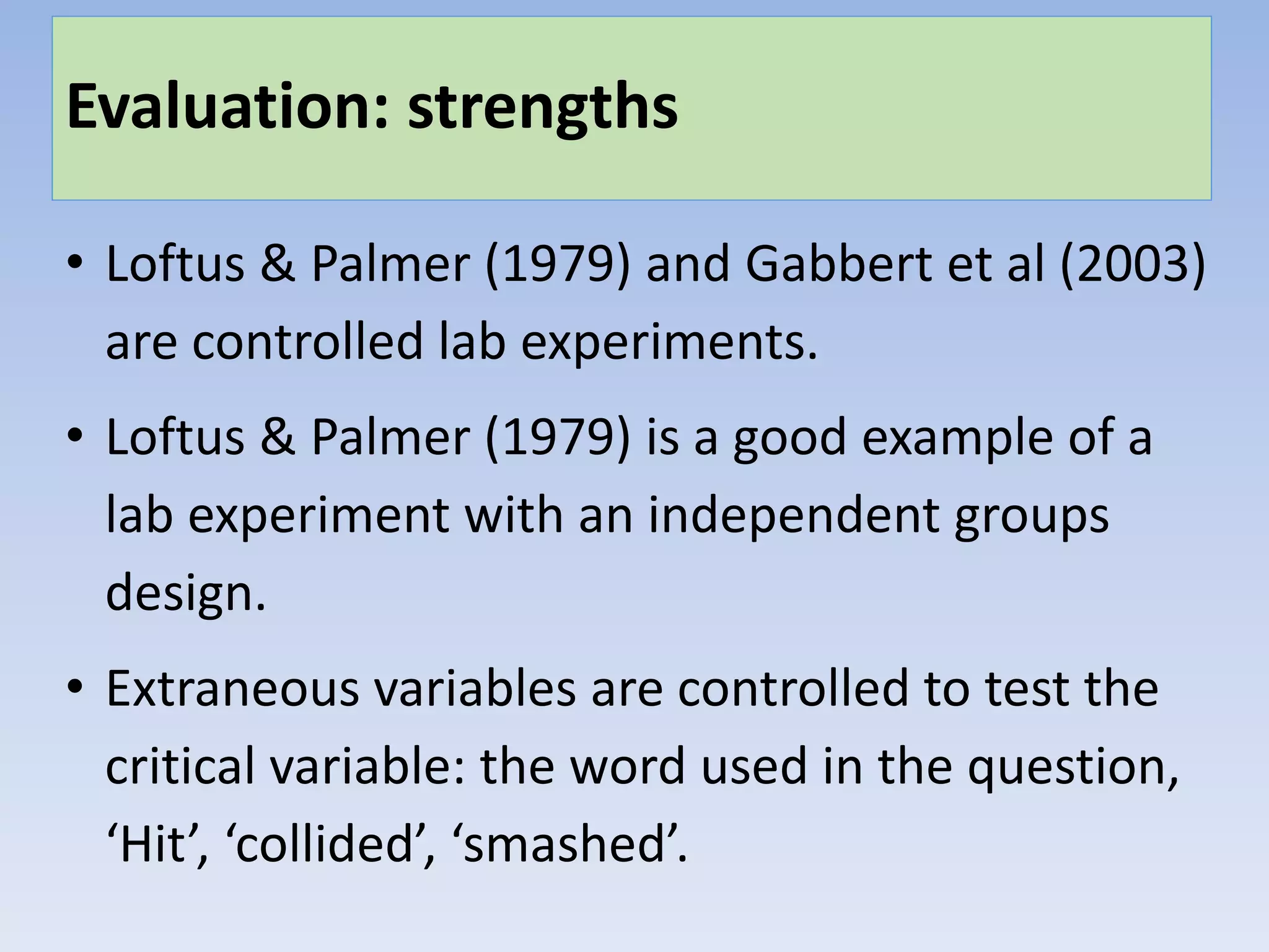 Eyewitness testimony evaluation | PPTX