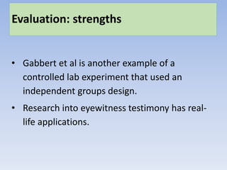 Eyewitness testimony evaluation | PPTX