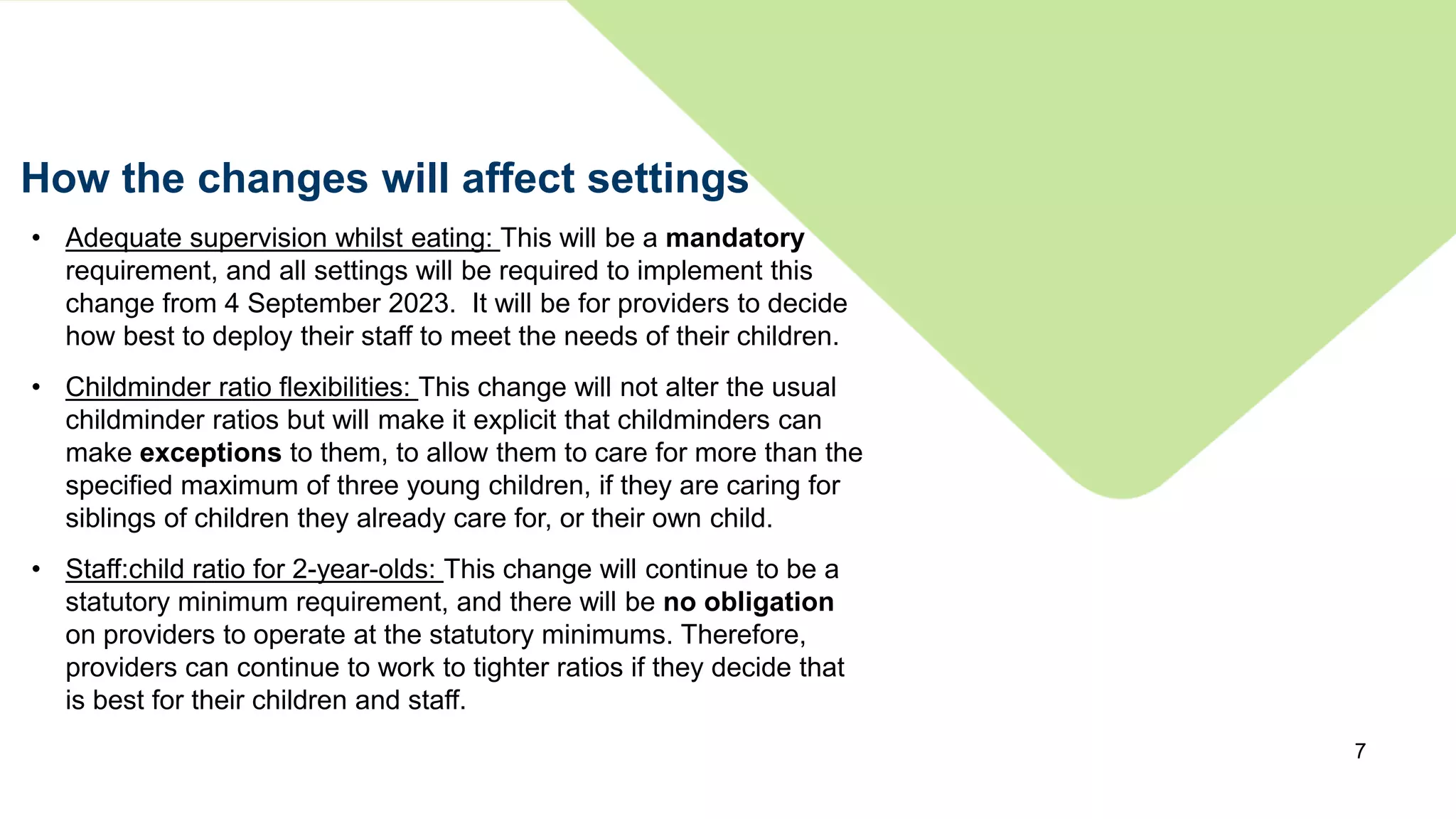 EYFS changes from 4 September 2023 | PPT
