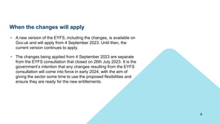EYFS changes from 4 September 2023 | PPT