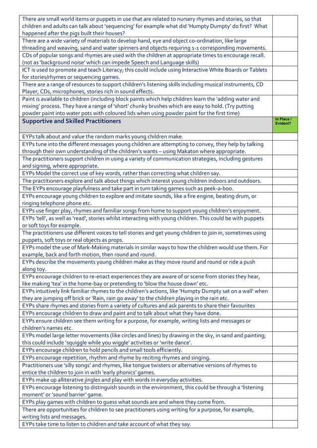 Early Years Literacy Audit Tool Jan 24.docx | Children\'s Music | Music
