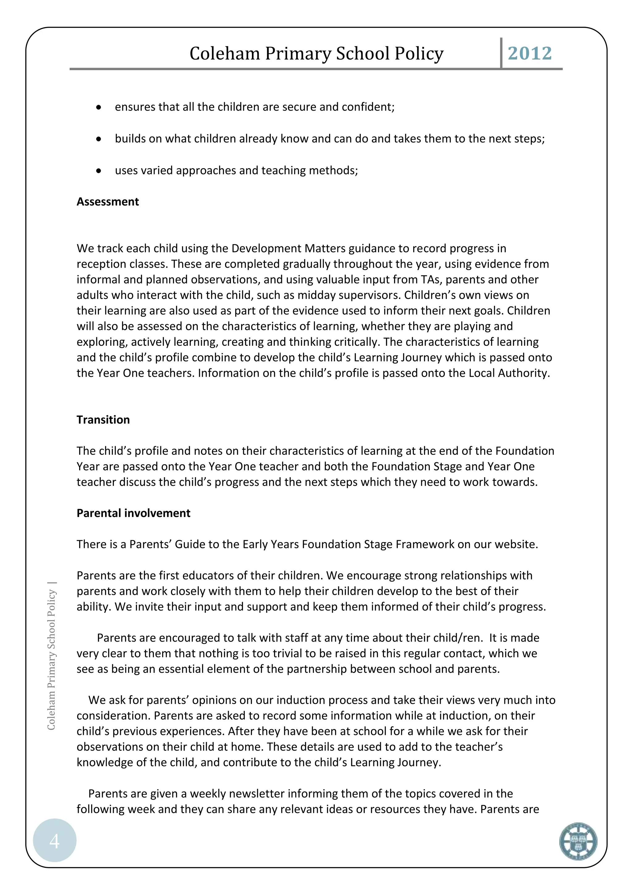 Eyfs policy | DOCX