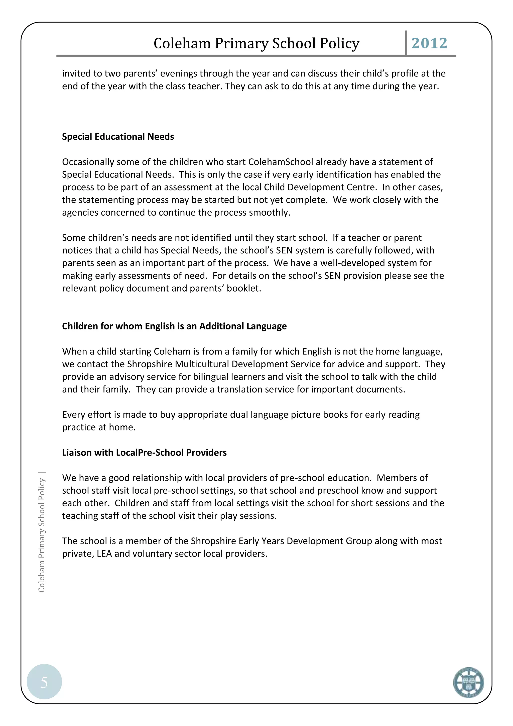 Eyfs policy | DOCX