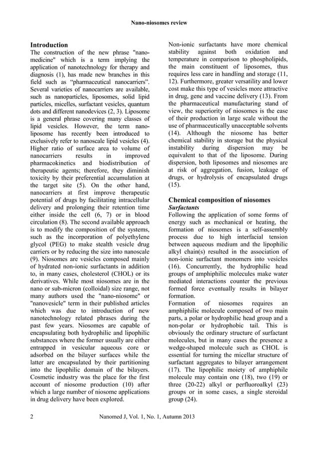 Nano Niosomes In Drug Vaccine And Gene Delivery A Rapid Overview Pdf