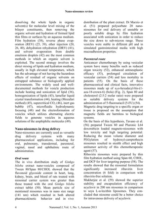 Nano-niosomes in drug, vaccine and gene delivery: a rapid overview | PDF