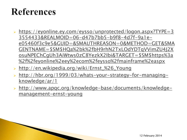 Knowledge Management at Ernst & Young ppt | PPTX