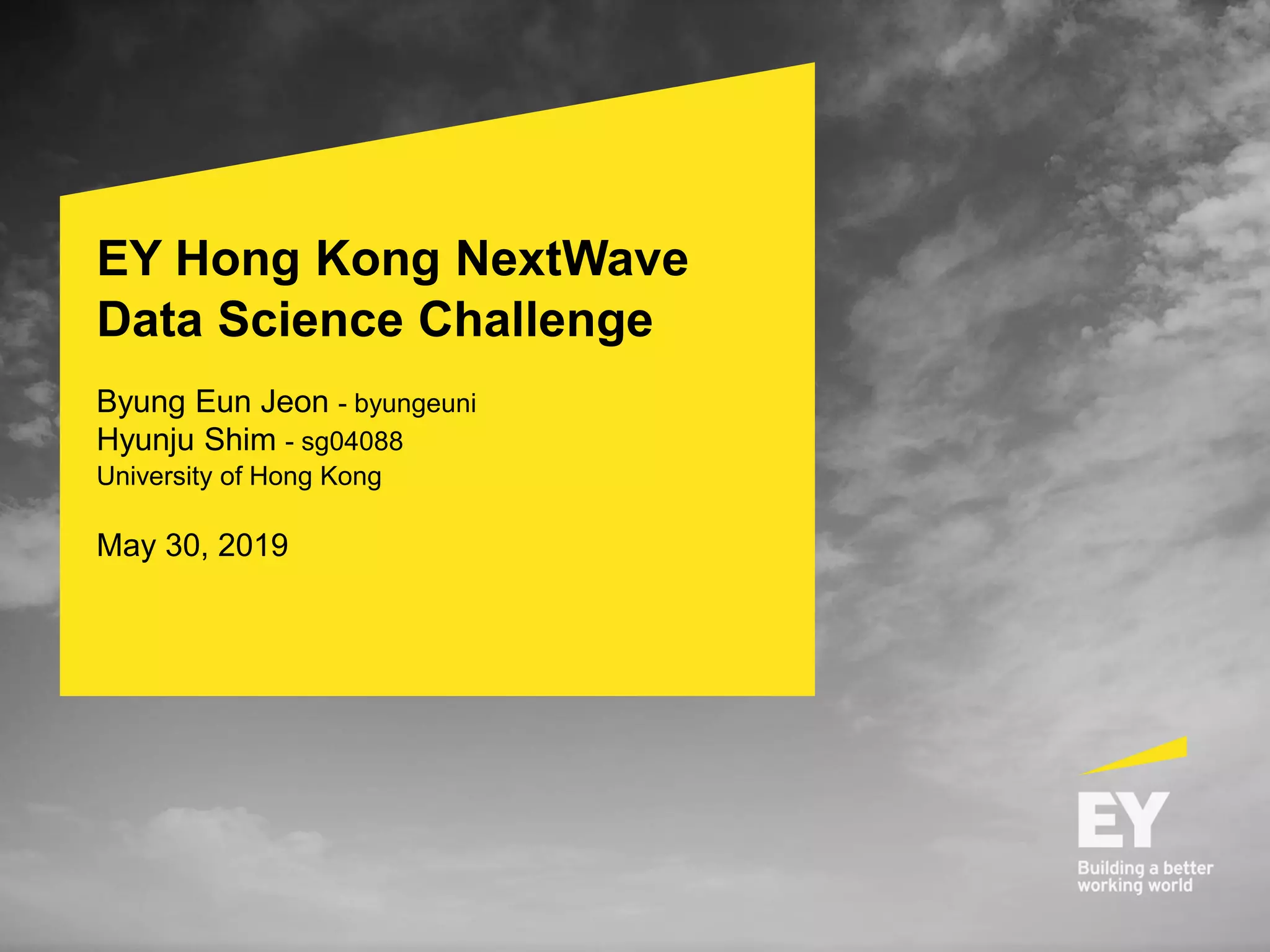 1st Place in EY Data Science Challenge | PPT