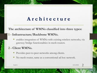 A Survey on Wireless Mesh Networks (WMN) | PPTX | Computer Networking ...