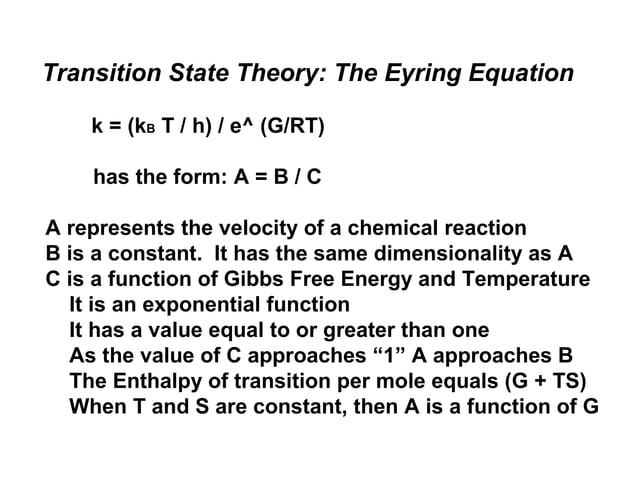 Eyring eq. 3 isomers | PPT