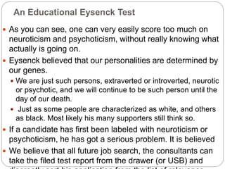 Eysenck type personality test | PPTX