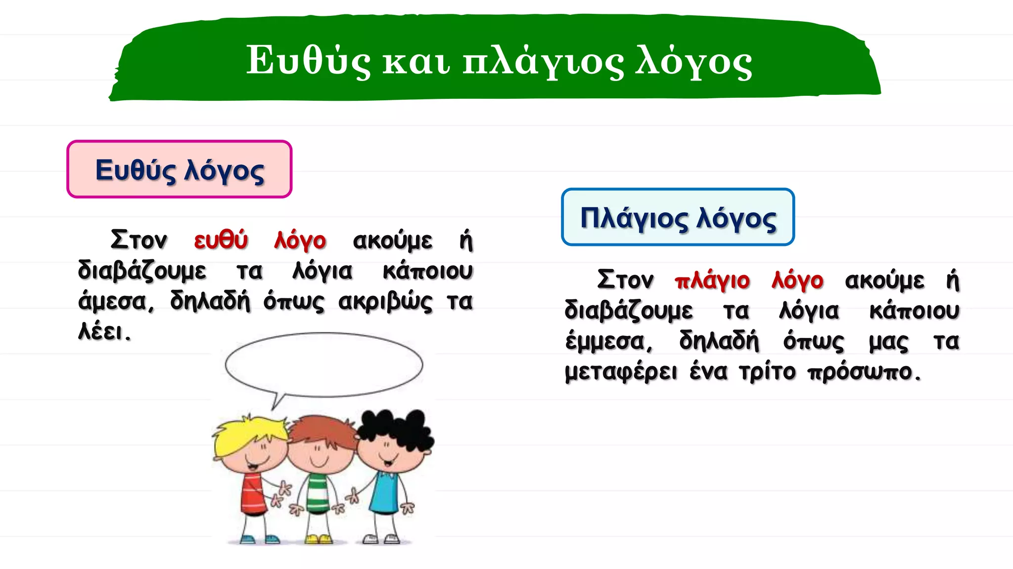 Ευθύς και πλάγιος λόγος | PPTX