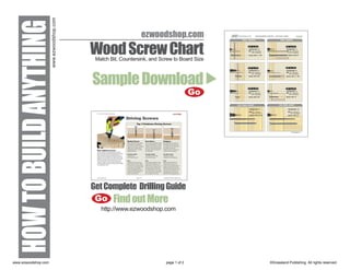 Wood Screw Chart - Woodworking Guide | PDF | Woodworking | Arts and Crafts