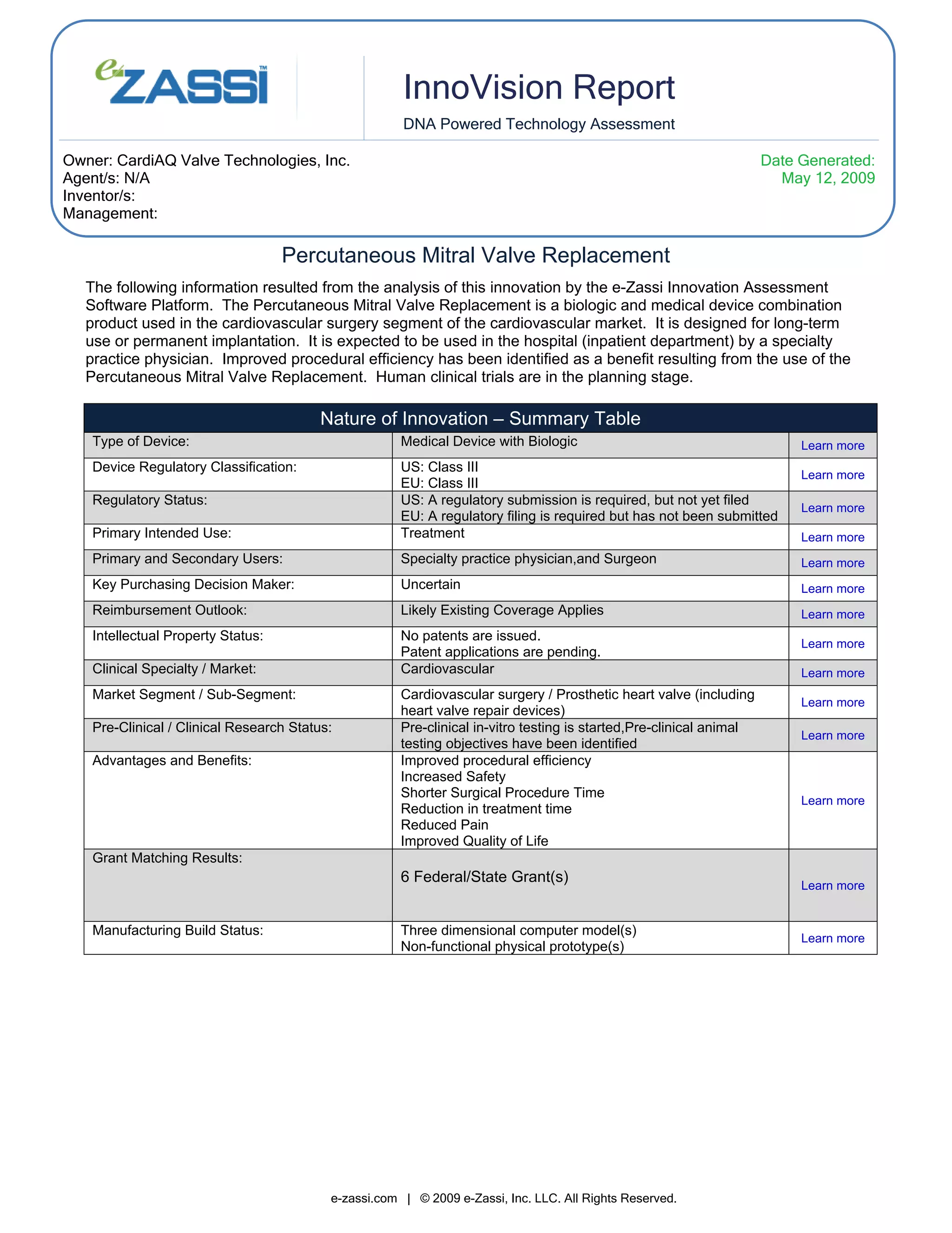 Ezassi Report Mitral Valve Replacement[1] | PDF