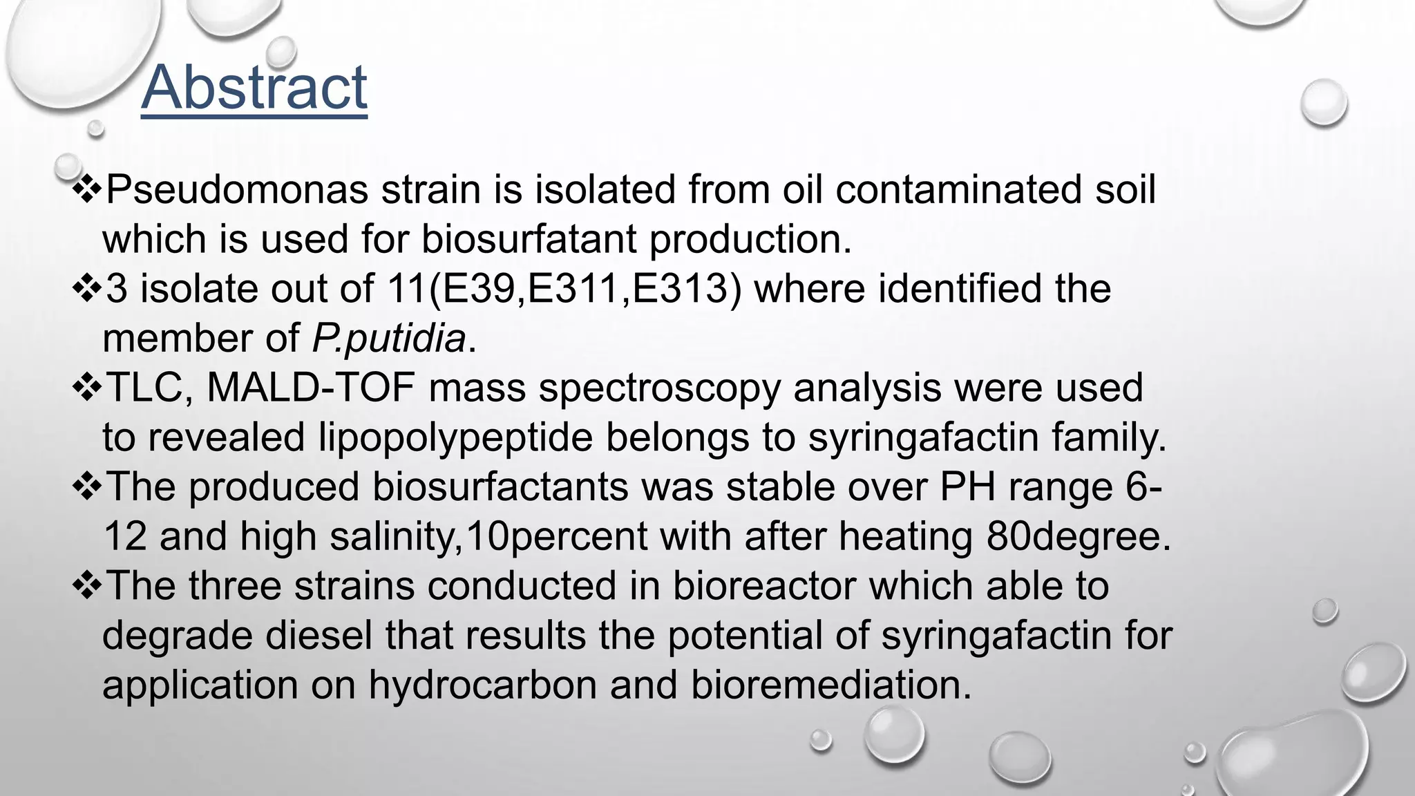 Biodegradation of diesel | PPTX