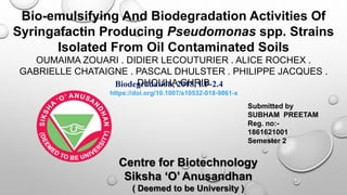 Biodegradation of diesel | PPTX