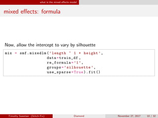Diamond mixed effects models in Python | PPT