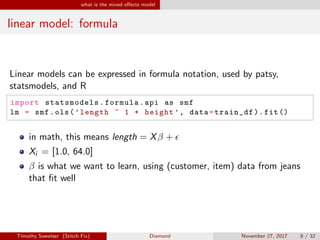 Diamond mixed effects models in Python | PPT