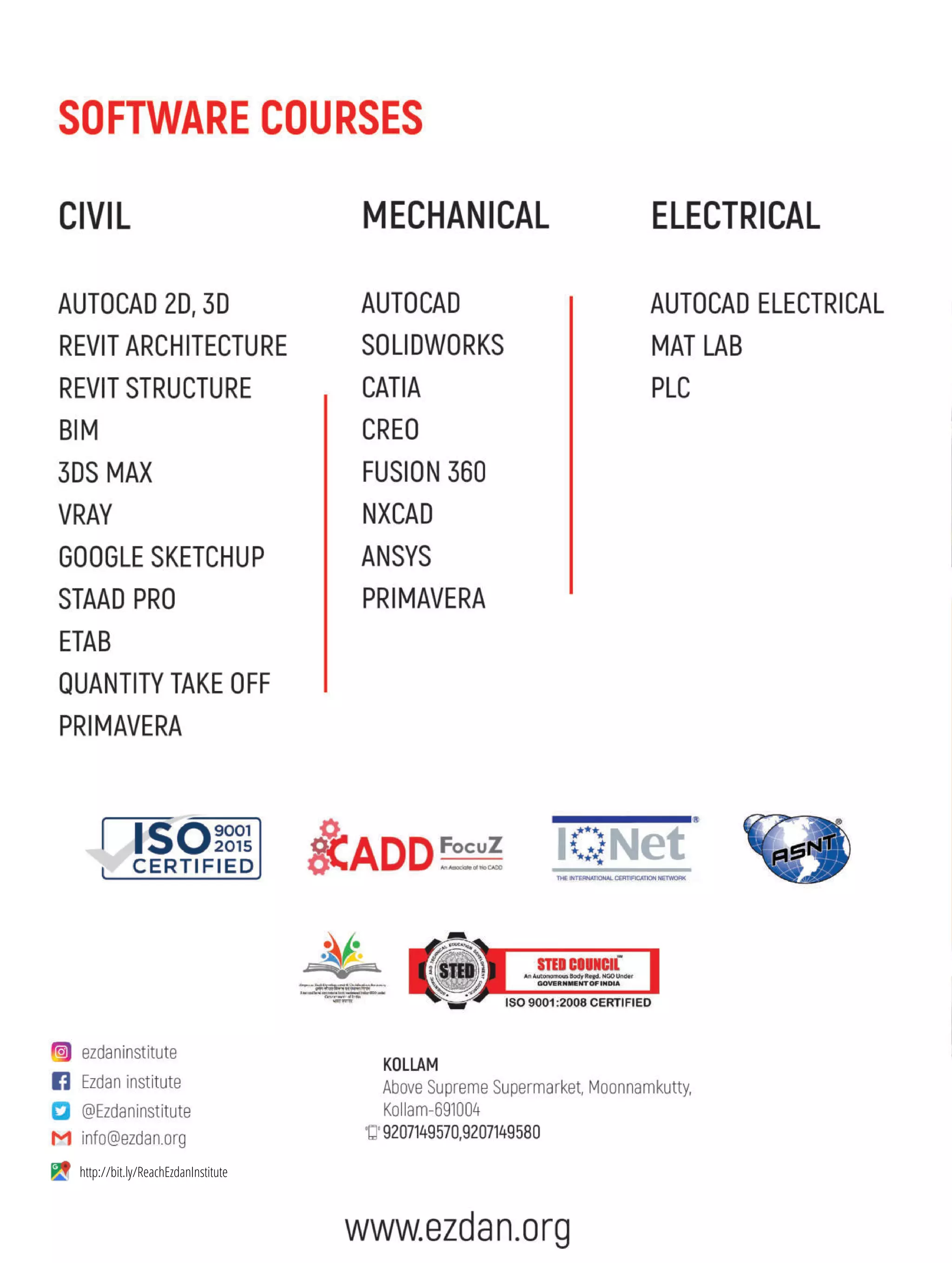 Ezdan Institute of Technology Course Brochure | PDF