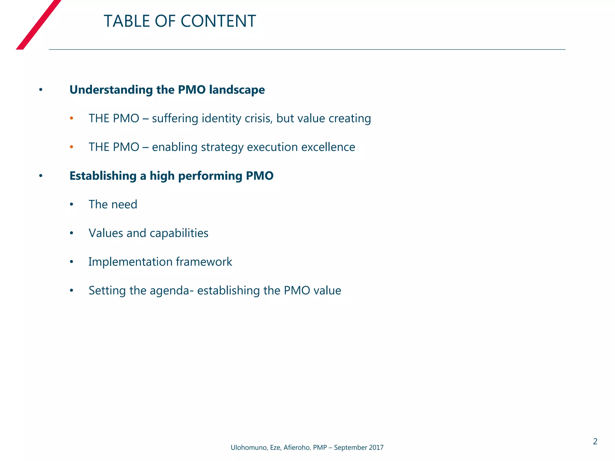 THE PMO – ENABLING STRATEGY EXECUTION EXCELLENCE | PPTX