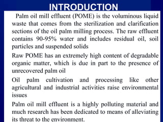 Effect of palm oil mill effluent on soil samples on the environment | PPT