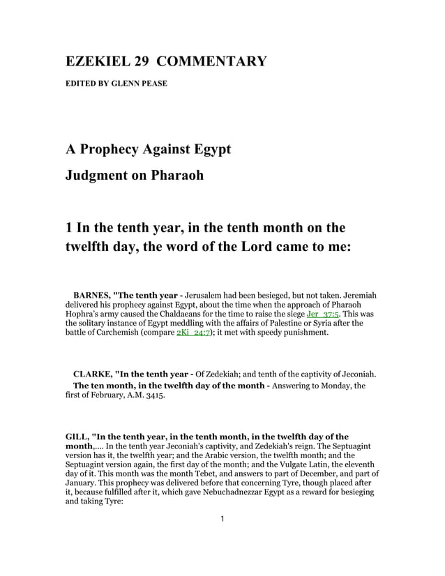 Ezekiel 29 commentary | PDF