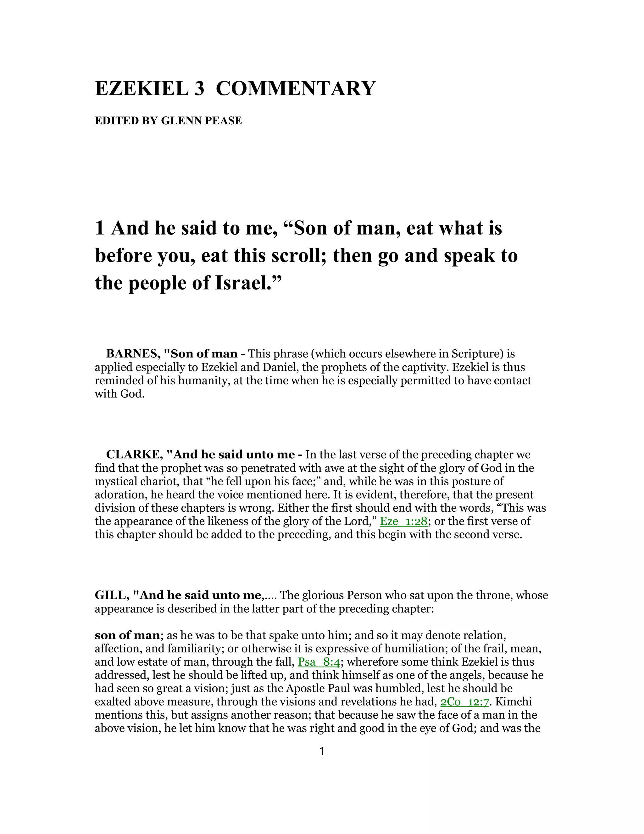 Ezekiel 3 commentary | PDF