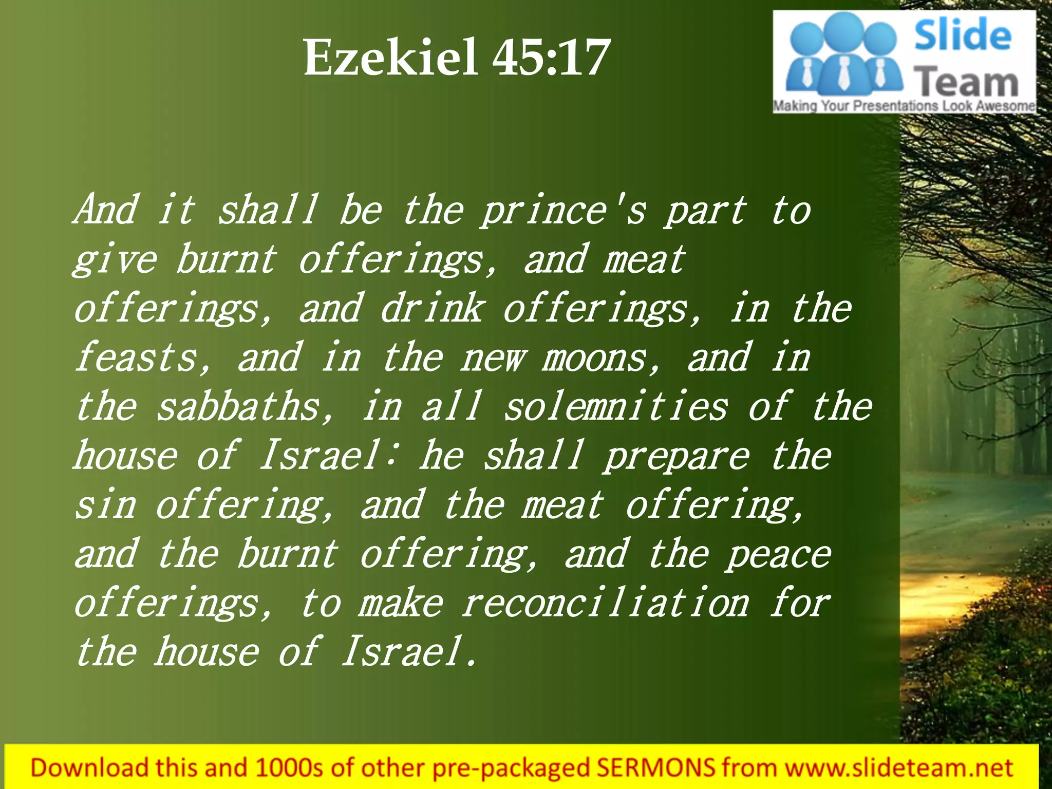 Ezekiel 45 17 the appointed festivals of the house power point church ...