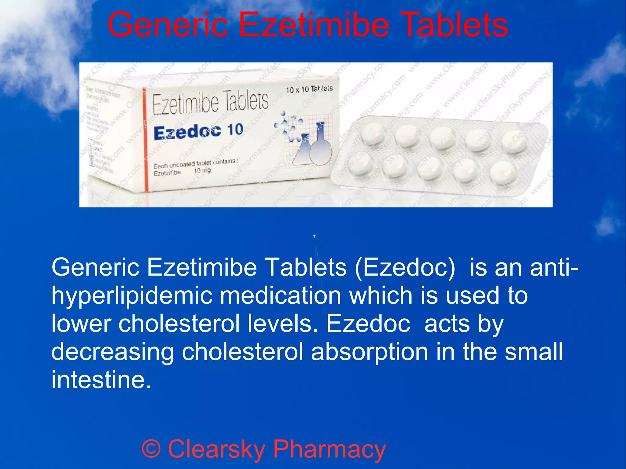 Generic Ezetimibe Tablets (Ezedoc) | ODP