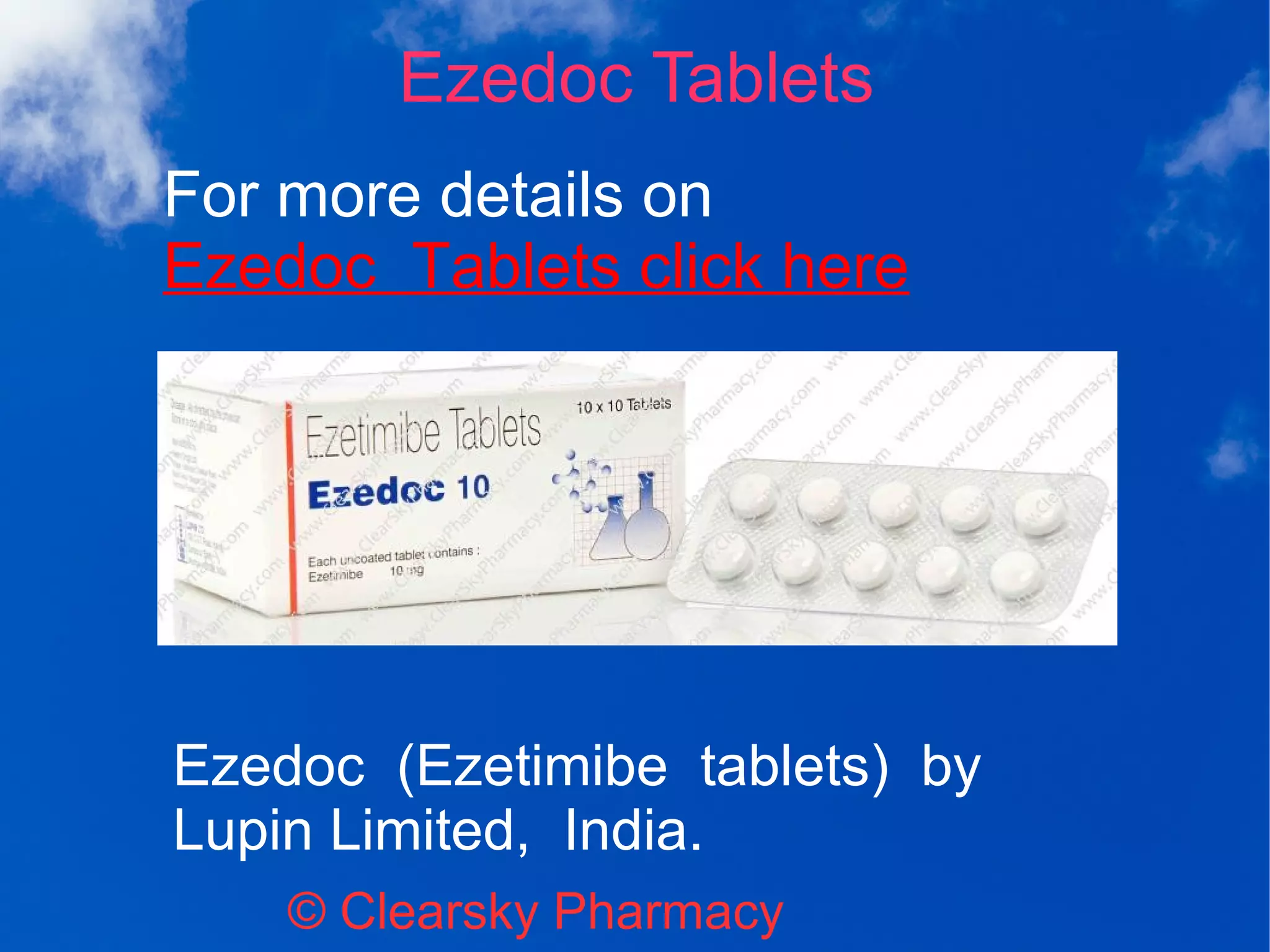 Generic Ezetimibe Tablets (Ezedoc) | ODP