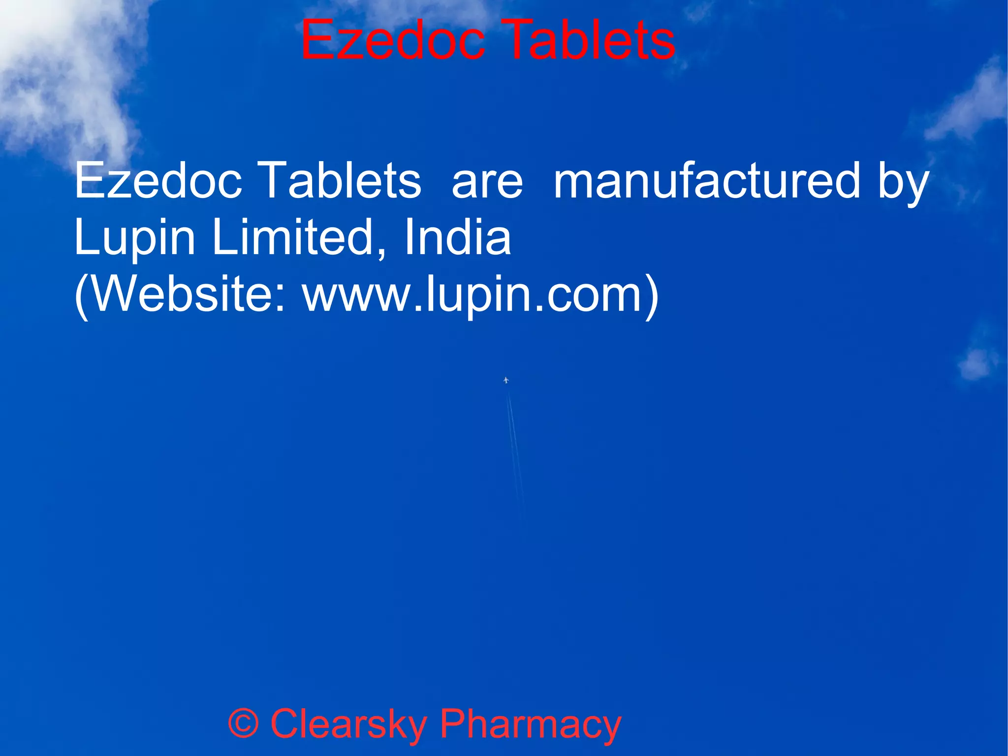 Generic Ezetimibe Tablets (Ezedoc) | ODP