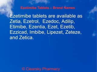 Generic Ezetimibe Tablets (Ezedoc) | ODP