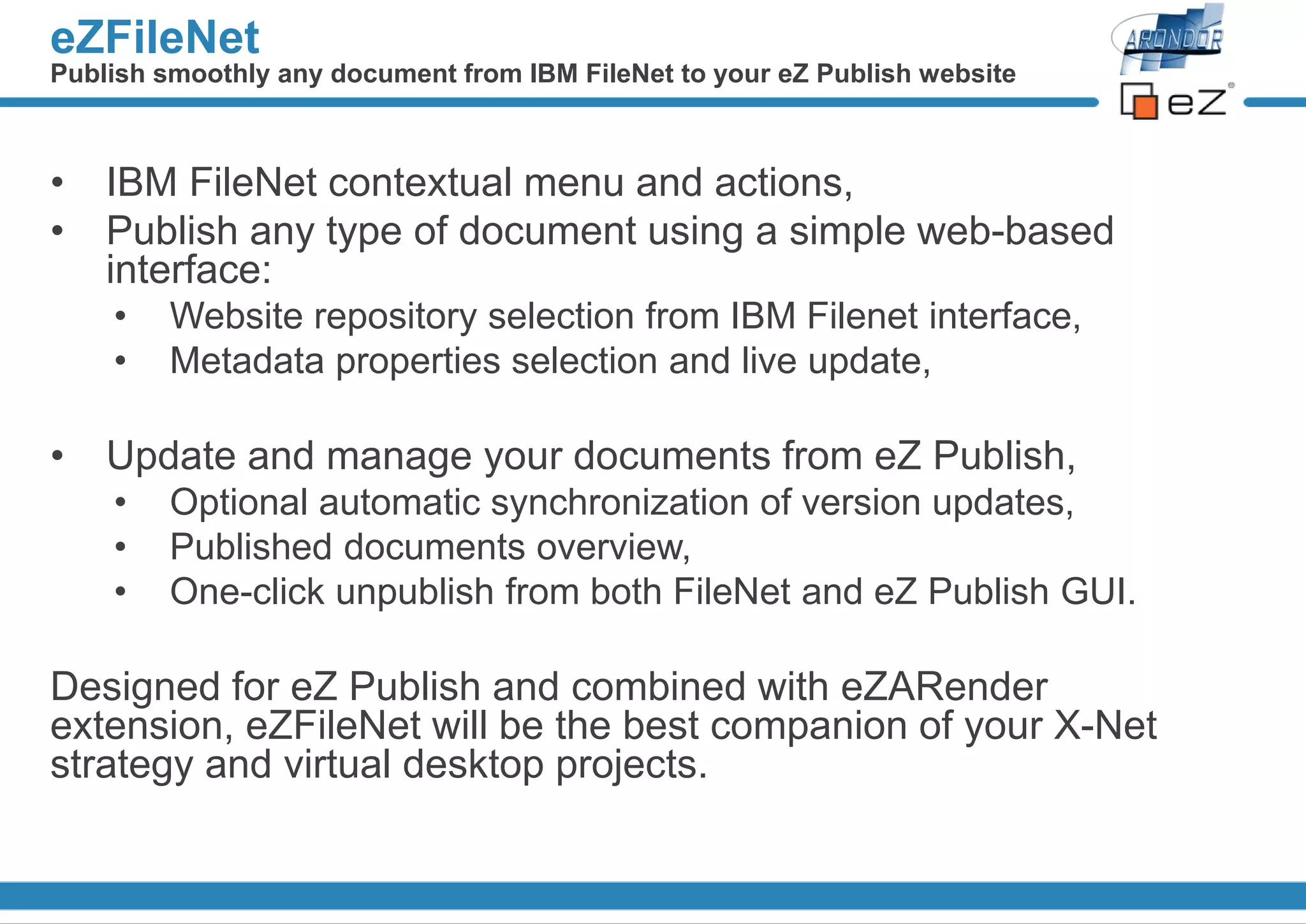 eZ Connector for IBM FileNet presentation | PPT