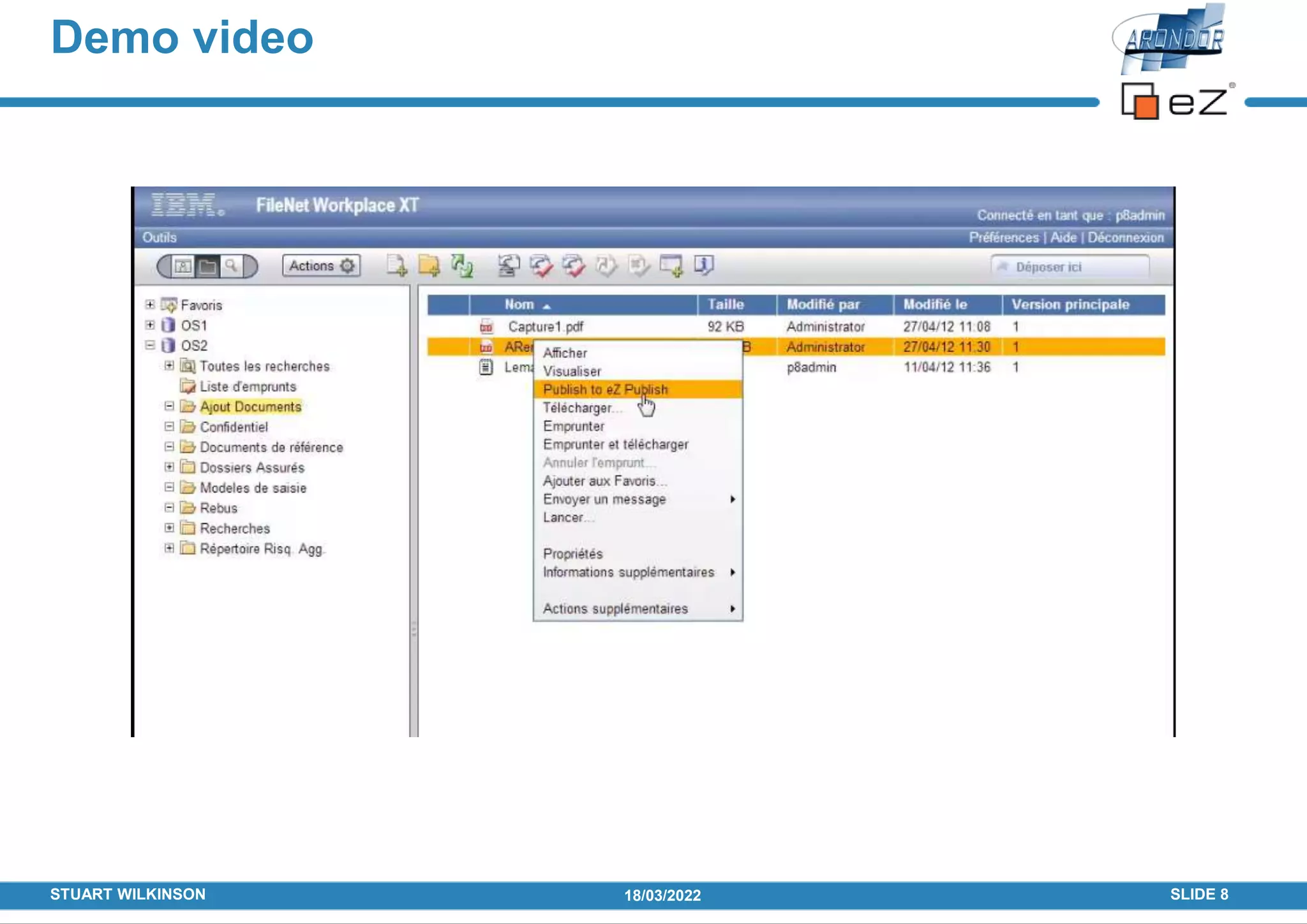 eZ Connector for IBM FileNet presentation | PPTX