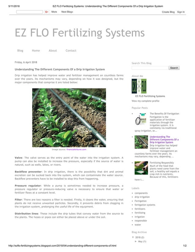 Ez flo fertilizing systems | PDF
