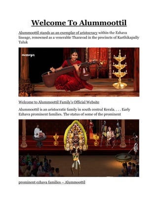 prominent ezhava families - Alummoottil Alummoottil | PDF