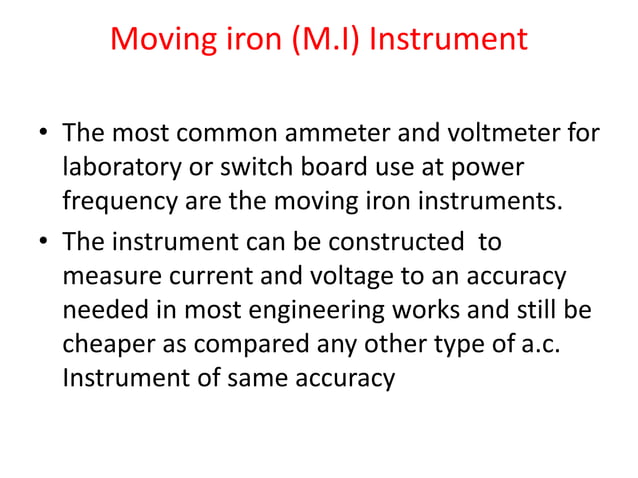 moving iron instrument | PPTX | Radio Control | Hobbies & Interests