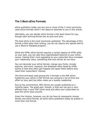 Ezine Marketing Crash Course | PDF