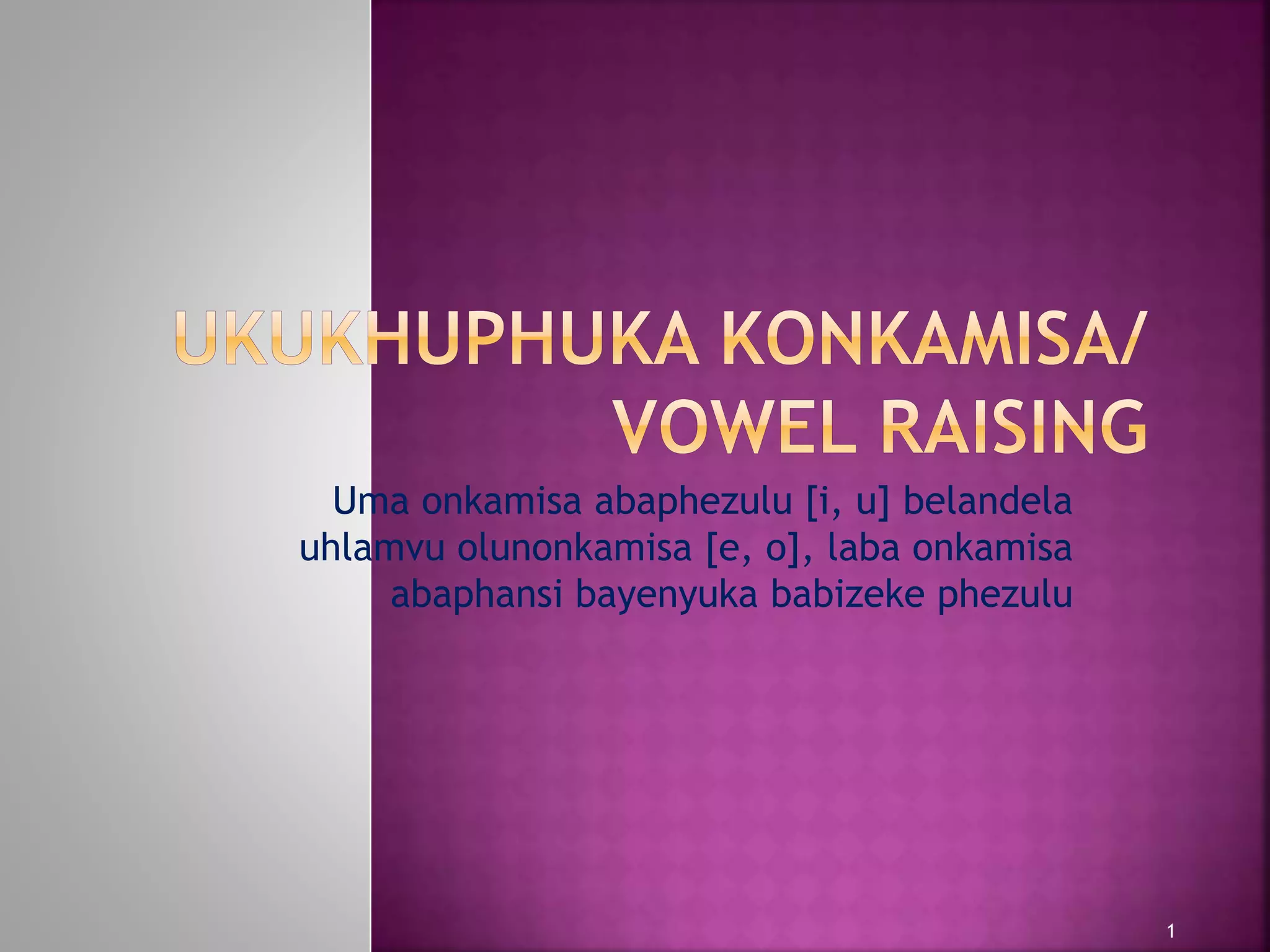Ezinye izinguquko zemisindo | PPTX