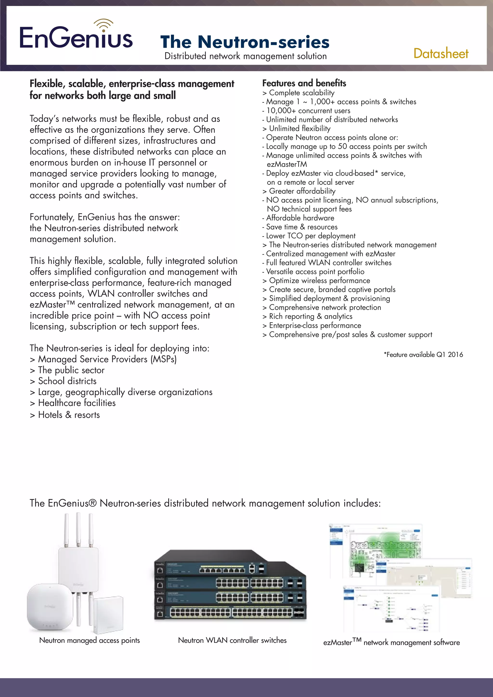 ezMaster Neutron solution Datasheet | PDF