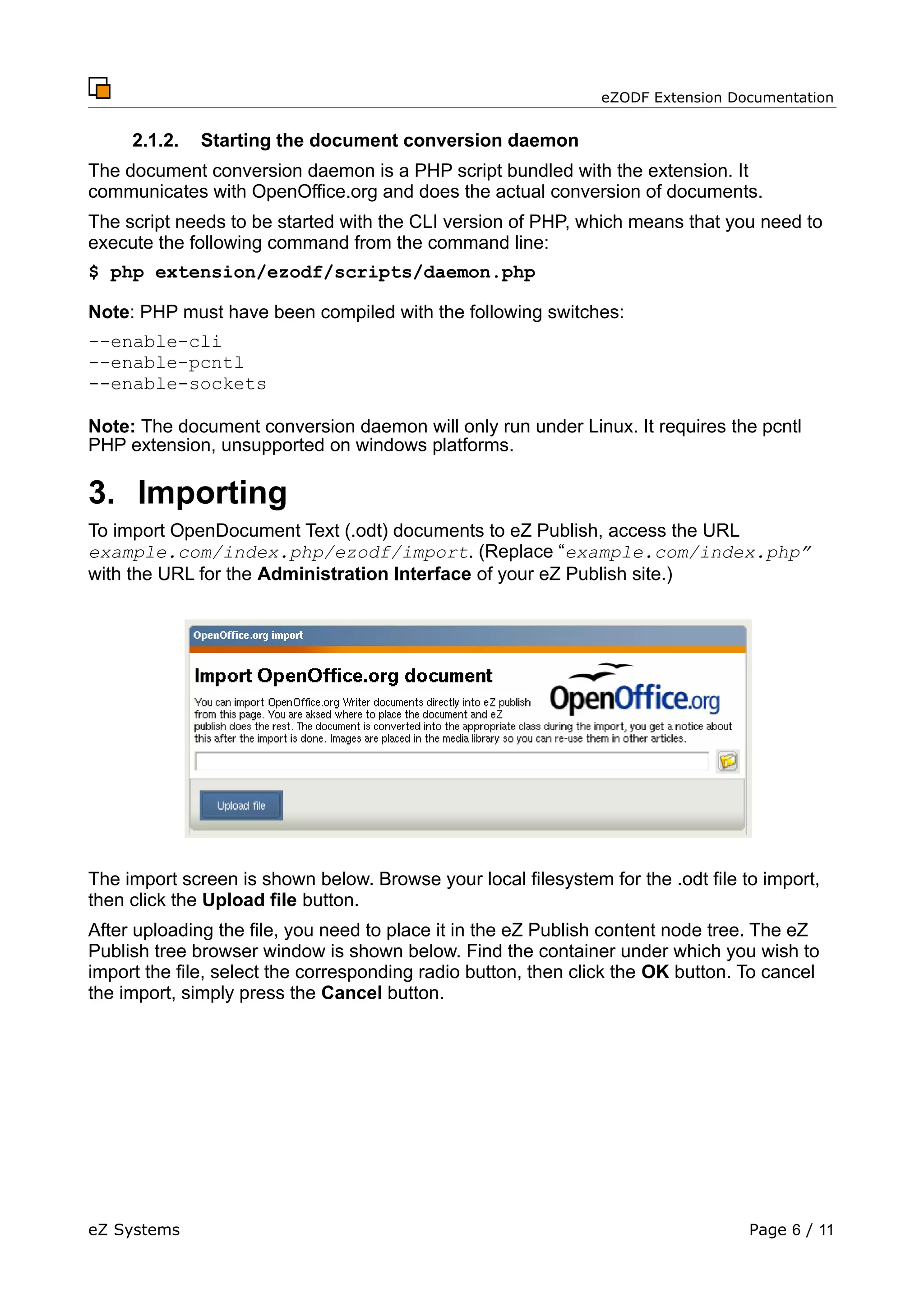 Ezodf extension documentation | PDF