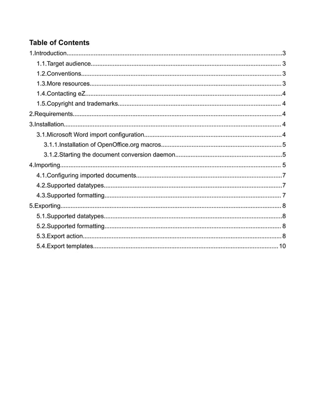 Ezodf extension documentation | PDF
