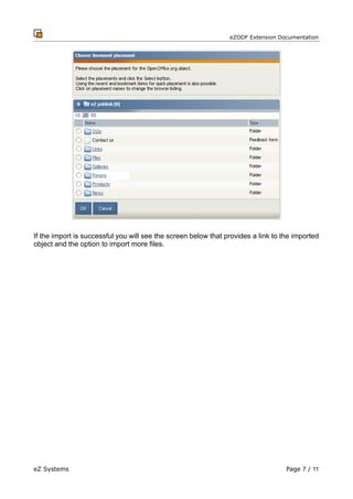 Ezodf extension documentation | PDF