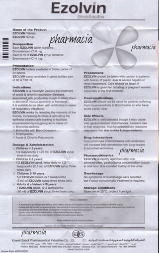 Ezolvin syrup patient information leaflet | PDF